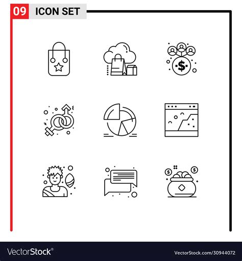 9 User Interface Outline Pack Modern Signs Vector Image