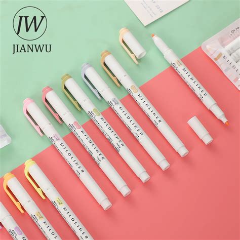 JIANWU 1 шт. Зебра Mildliner двухконтурные хайлайтеры мягкие ...