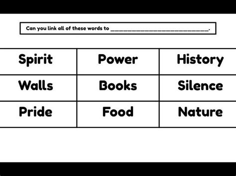 Word Grid Linking Worksheet Teaching Resources
