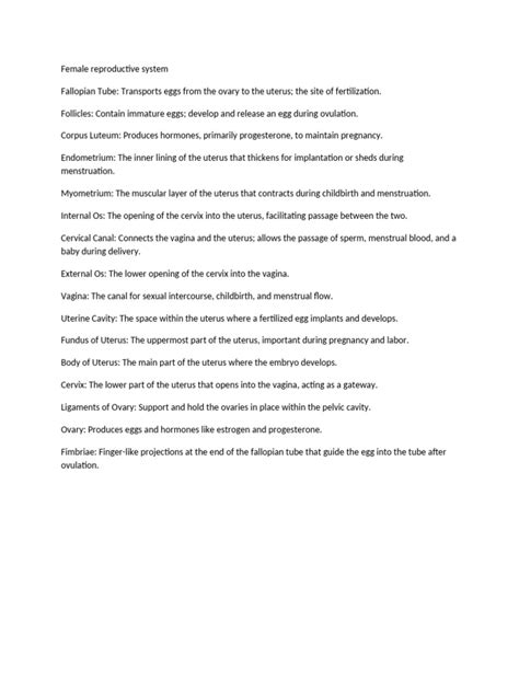 Female Reproductive System Function Pdf