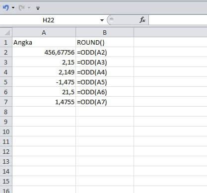 Cara Pembulatan Angka Di Excel Dengan Fungsi ODD Empatdio
