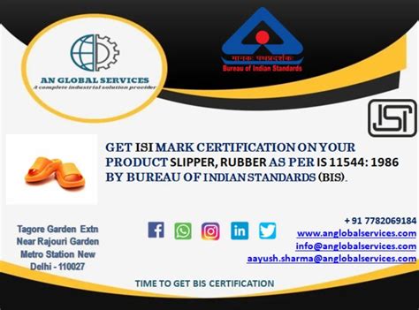 Bis Isi Mark Certificate For Slipper Rubber At Rs 50000certificate In