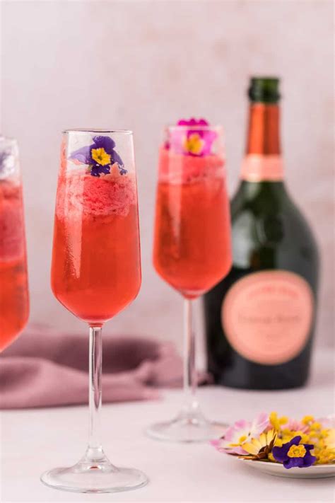 Raspberry Sorbet Champagne Float Rachel Cooks