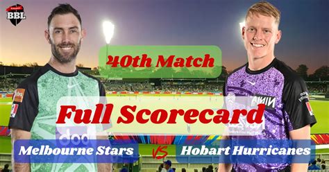 Melbourne Stars Vs Hobart Hurricanes 40th Match Scorecard Bbl 14