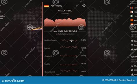 Dark Monitoring Software Mockup With World Map Updating In Real Time