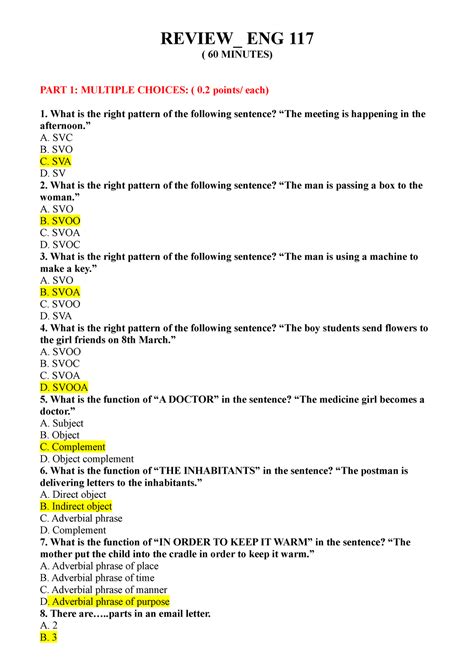 TEST Review ENG 117 2022F REVIEW ENG 117 60 MINUTES PART 1