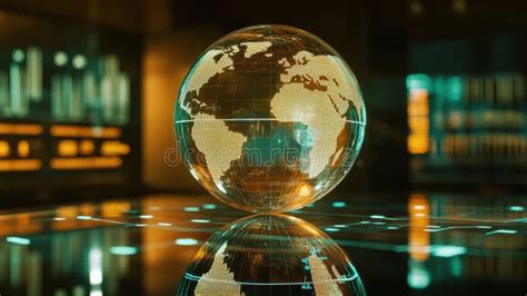 Futuristic Global Technology Concept With Digital Earth Sphere