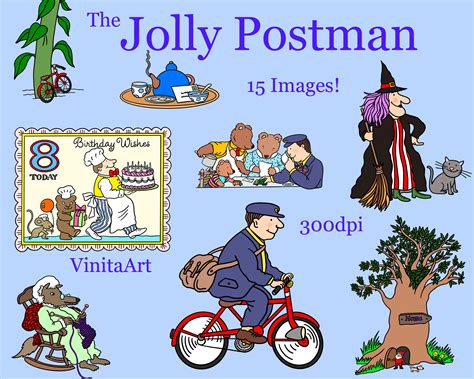 The Jolly Postman Storybook Clipart Digital Download Etsy