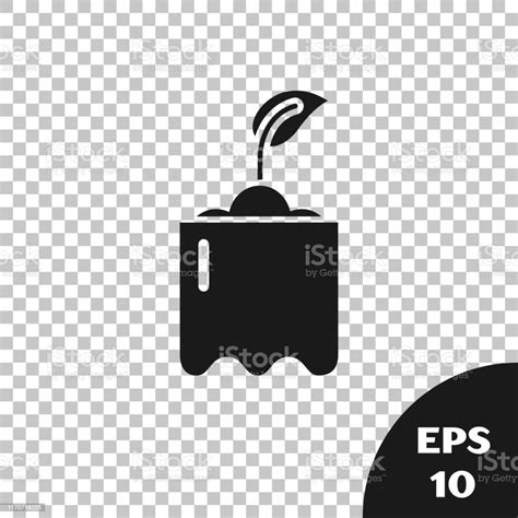 투명 한 배경에 격리 된 병 아이콘에 검은 새싹 종자 및 묘목 나뭇잎 기호입니다 잎 자연입니다 벡터 일러스트레이션 0명에 대한 스톡 벡터 아트 및 기타 이미지 Istock