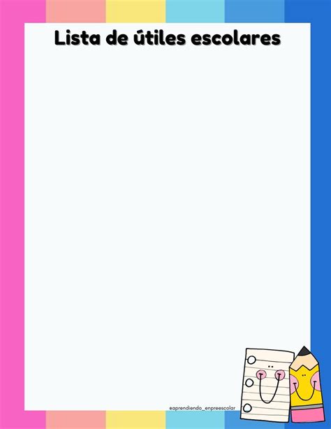 Back To School List De Utiles Escolares Poster