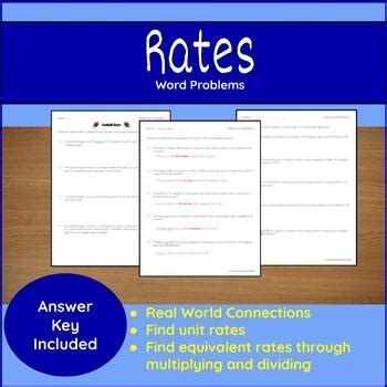 Rates Word Problems By Teach Babes Reach Stars TPT