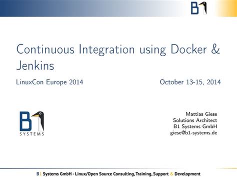 Continuous Integration Using Docker And Jenkins Ppt