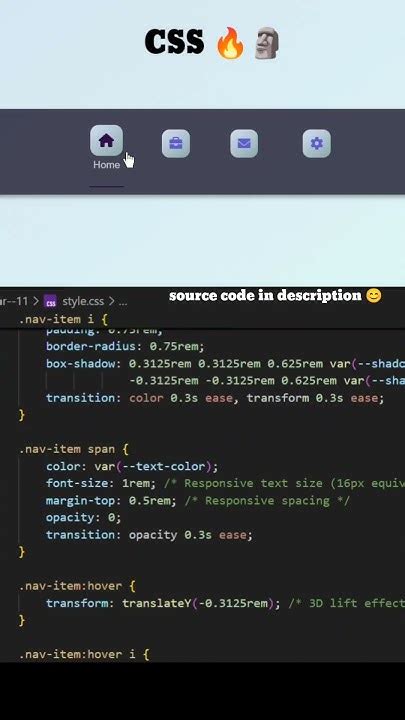 Power Of Css 🔥 3 D Navbar That Glows On Hover Codingshortvideo