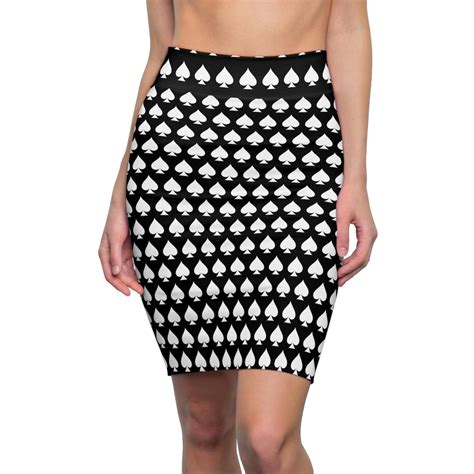 Womens Qos Pencil Skirt Queen Of Spades Bbc Lover Stretch Skirt Sexy
