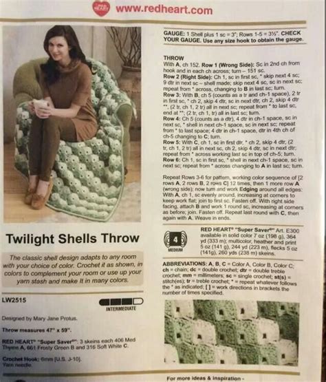 Twilight Shells Throw Crochet Afghan Blanket Crochet