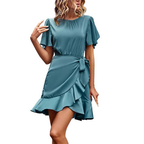 Boom Cute Summer Dresses V Neck Sleeveless Tie Shoulder Checkered Side