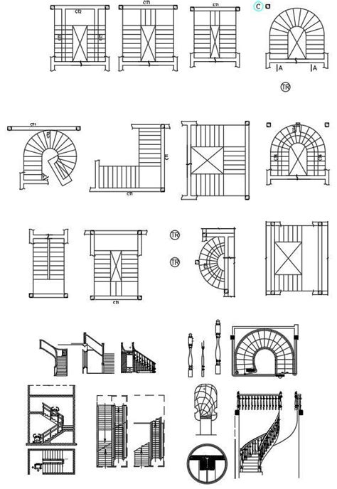 Staircase Cad Blocks In Autocad 2d Drawing Dwg File Cad File Cadbull