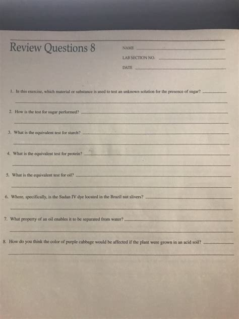 solved review questions 8name lab section no date 1 in this