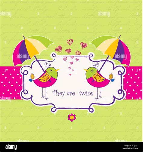 Newborn Twins Vintage Stock Vector Images Alamy