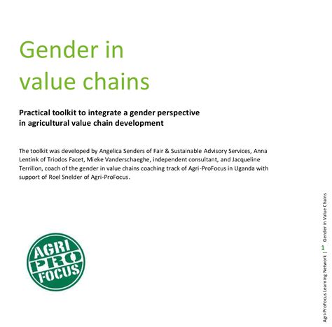 Gender In Value Chains Welcome To Aesa