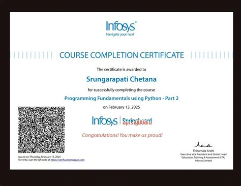 Python Programming Infosysspringboard Learning Growth Coding Srungarapati Chetana