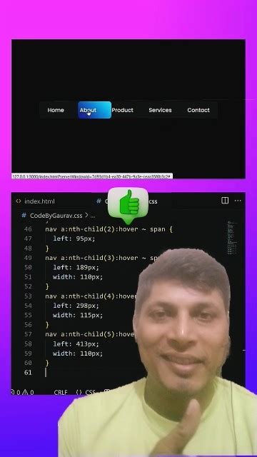 Navigation Menu Bar Using Html And Css Animation Css Animation Coding Cssanimation Html5