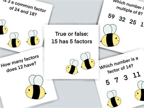 Factors And Multiples KS Maths Activities Bees Teaching Resources