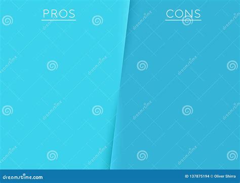 Vector Pros And Cons Compare Template Table Cartoondealer