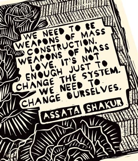 Assata Shakur Quote Lovesocial Change Activism Lino Style Etsy