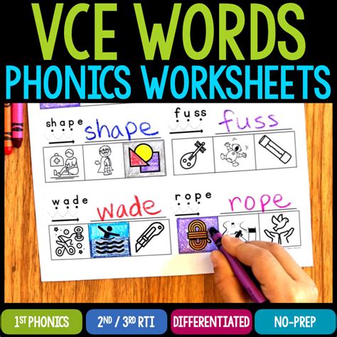 Mixed Vce Worksheets And Activities No Prep Phonics Worksheets