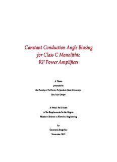 Constant Conduction Angle Biasing For Class C Monolithic RF Power Amplifiers PDF