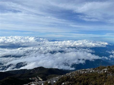 Layer Of Clouds Floating Near The Mount Kinabalu Kundasang Sabah Malaysia Stock Image Image