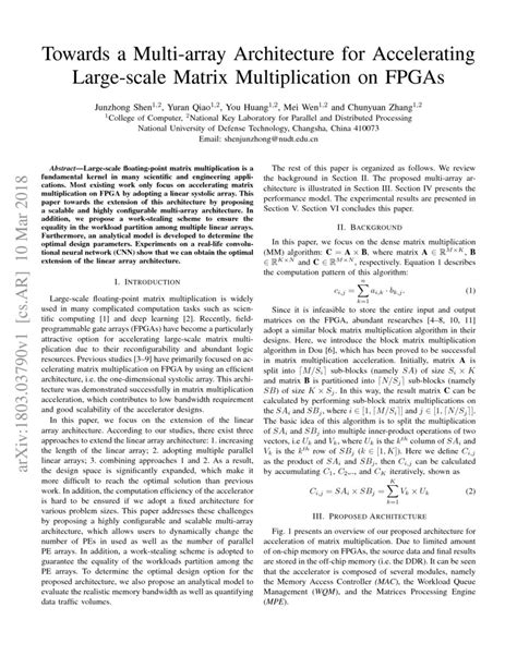 Towards A Multi Array Architecture For Accelerating Large Scale Matrix