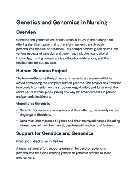 Genetics And Genomics In Nursing Key Insights And Competencies