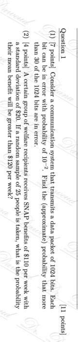 solved question 1 1 [7 points] consider a communication