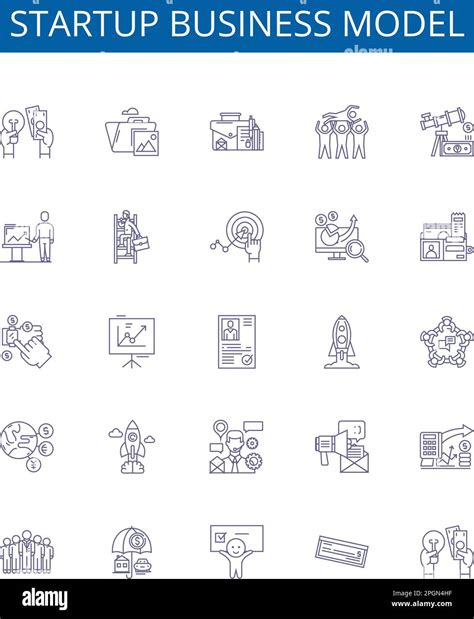 Startup Business Model Line Icons Signs Set Design Collection Of Entrepreneurship Startups