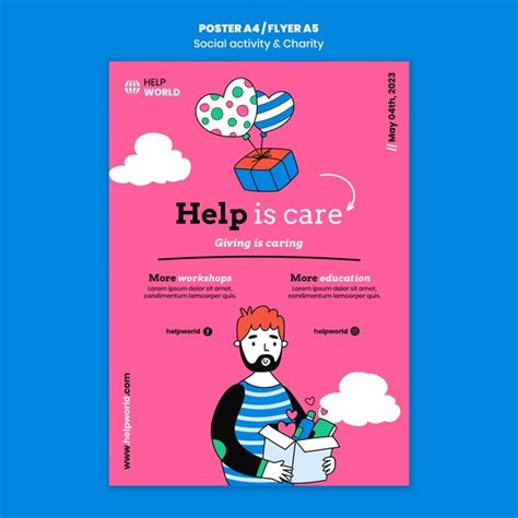 평면 디자인 자선 서식 파일 무료 Psd 파일