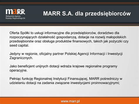 PPT MARR S A dla przedsiębiorczych Mobilny Punkt Informacyjny