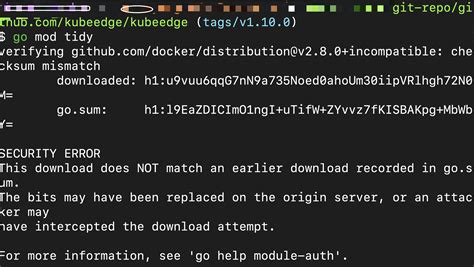 Tag V1 10 0 Go Mod Tidy Fail Go Sum Report Mismatch Issue 3787