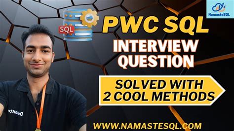 Pwc Sql Interview Question For A Data Analyst Position Sql For Analytics Youtube
