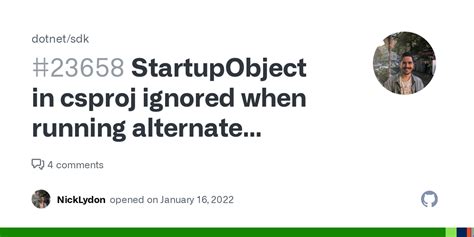 Startupobject In Csproj Ignored When Running Alternate Projects In Same Dir · Issue 23658
