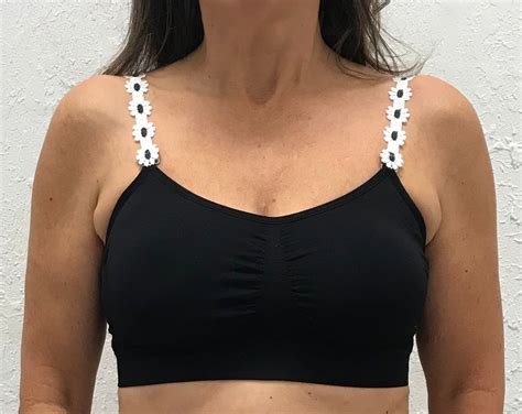 Black With White And Black Flower Straps Detachable Strap Its Bra The