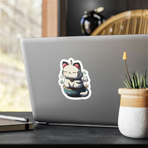 Cute Maneki Neko Cat Vinyl Decals Sticker Etsy