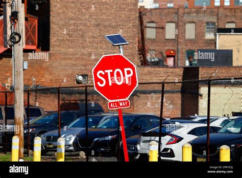 A Solar Powered Flashing Led Stop Sign These Solar Signs Are