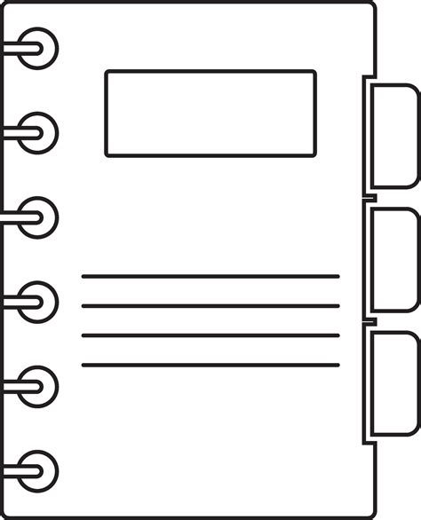 Illustration Of Notebook In Black Line Art 25327553 Vector Art At Vecteezy