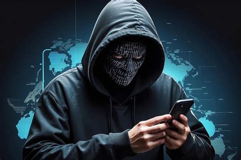 Darkweb Darknet And Hacking Concept Hacker With Cellphone Man Using