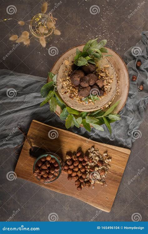 Delicious Naked Coffee And Hazelnuts Cake Stock Photo Image Of