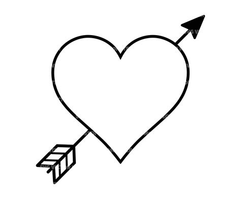 Heart Arrow Svg Love Arrow Heart Svg Valentines Day Etsy