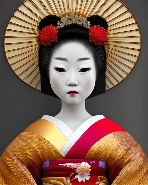 Beautiful Geisha Lady Graphic · Creative Fabrica