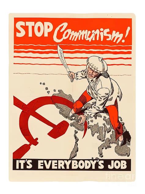 1951 Stop Communism Propaganda S Cold War Painting By Morgan Clarke